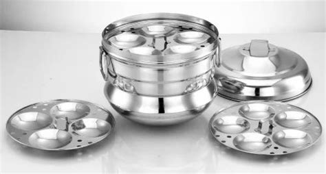 Manual Rajali Stainless Steel Spl Small Idly Pot 3 Plates 14 Idlys