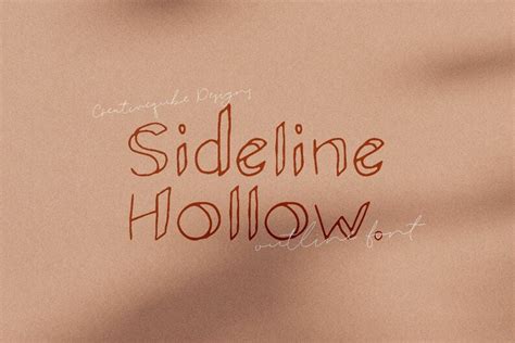 Sideline Hollow Typeface Font Display Font Hand Drawn Etsy