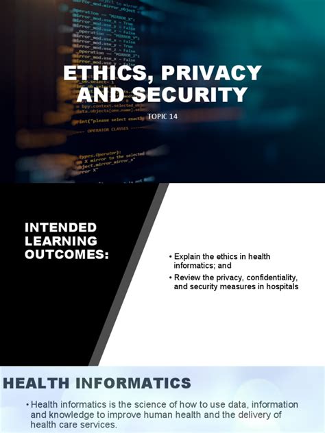 Ethics Privacy Security Pdf Health Informatics Privacy