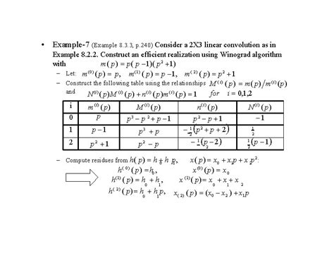 Fast Convolution Chapter 8 Fast Convolution Introduction Cooktoom