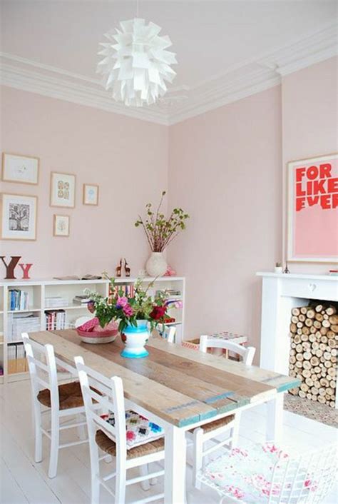 Adopter La Couleur Pastel Pour Avoir Une Belle Maison Moderne Pink Dining Rooms Apartment
