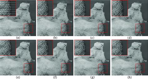 the destriping results of simulated periodic stripe noise in modis data