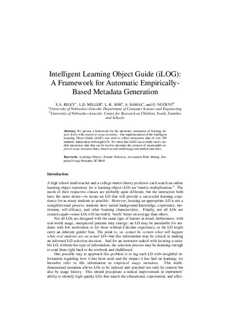 pdf intelligent learning object guide ilog a framework for