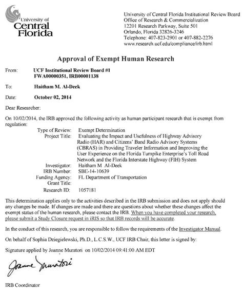 Figure A 1 Initial IRB Approval Letter For HAR Phone Survey Download Scientific Diagram
