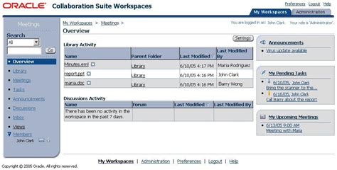 11 Oracle Collaboration Suite 10 G Workspaces Concepts