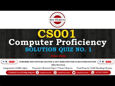 CS001 Quiz 1 Solution Fall 2022 L CS001 Quiz 1 Solution 2022 L CS001 Quiz No 1 2023 L CS001