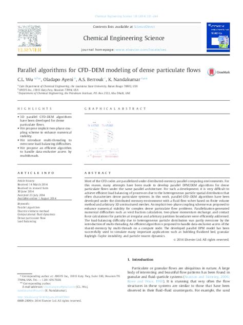pdf parallel algorithms for cfd dem modeling of dense particulate flows