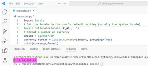 how to format numbers as currency in python