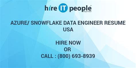 Azure Snowflake Data Engineer Resume Hire It People We Get It Done