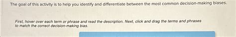 solved the goal of this activity is to help you identify and