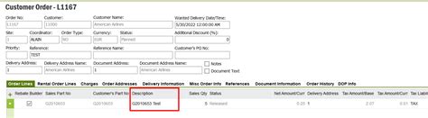 System Populates Sales Part Description With Customer Part No Description IFS Community