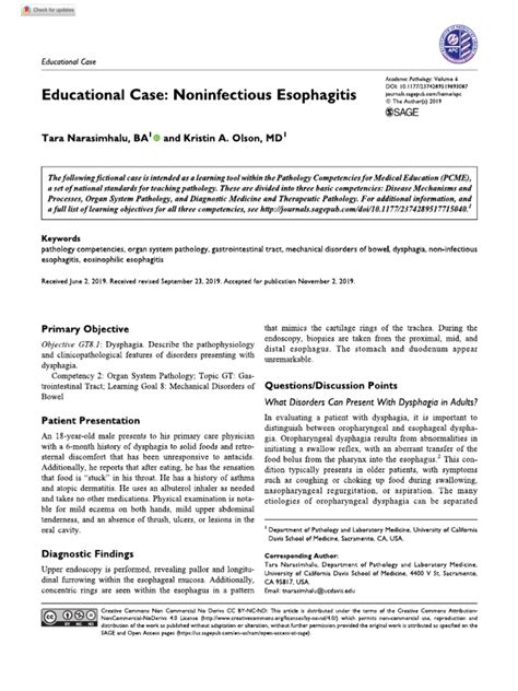 Educational Case Noninfectious Esophagitis Pdf