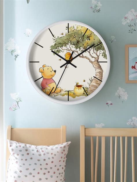 Winnie The Pooh Wall Clock Personalized Custom Name Nursery Clock