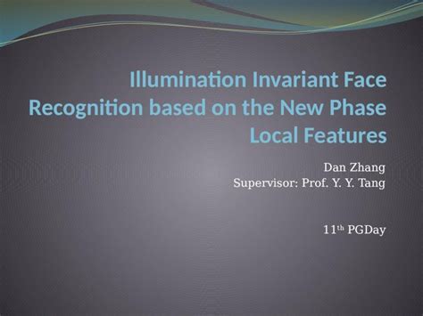 Pptx Illumination Invariant Face Recognition Based On The New Phase