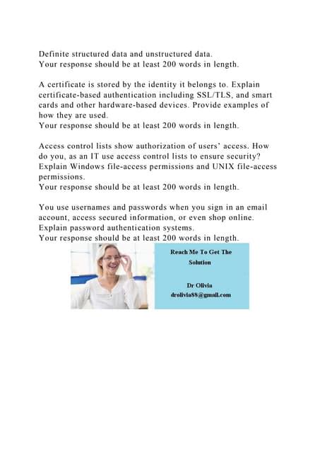 Definite Structured Data And Unstructured Datayour Response Shouldocx Computing Technology