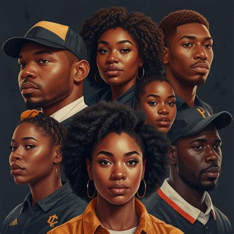 Black People Team Illustration Generative Ai Premium Ai Generated Image
