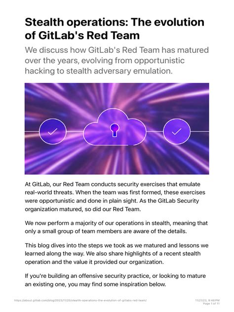 Stealth Operations The Evolution Of Gitlabs Red Team Download Free