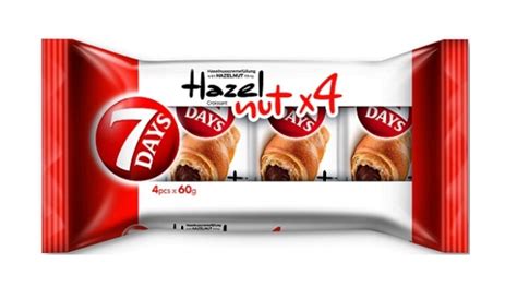 7 Days Croissant Hazelnut 4x60g | Sweets.ch