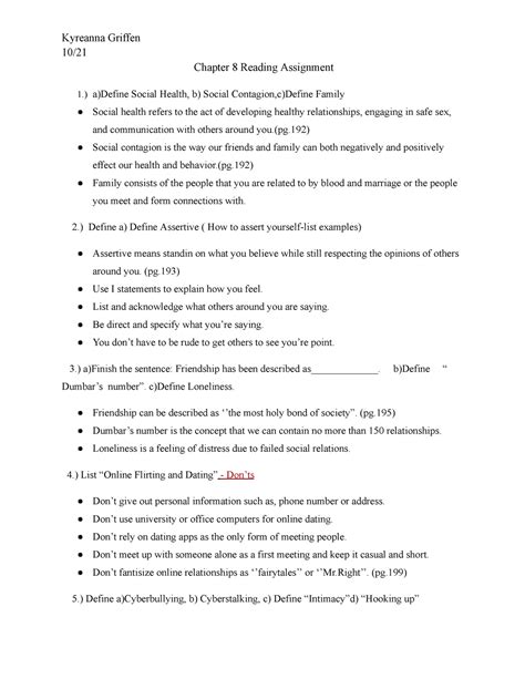 chapter 8 reading assignment 10 chapter 8 reading assignment 1 a