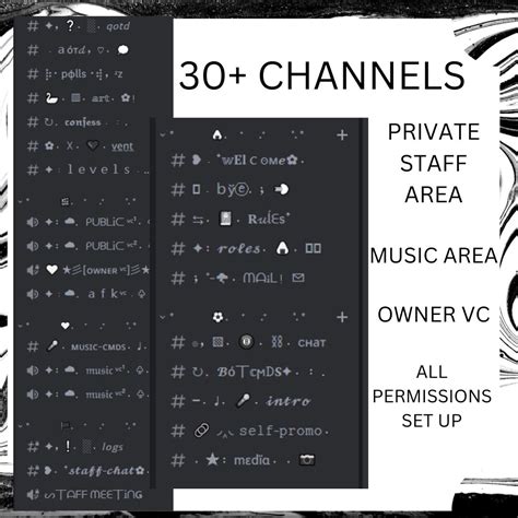 Alternative Font Discord Server Template Cute Black And White Discord