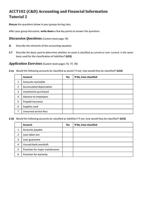 Tutorial 2 2022s2 Acct102 2nd Tut Acct102 Candd Accounting And