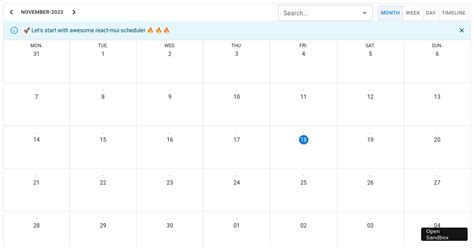 React Mui Scheduler Examples CodeSandbox