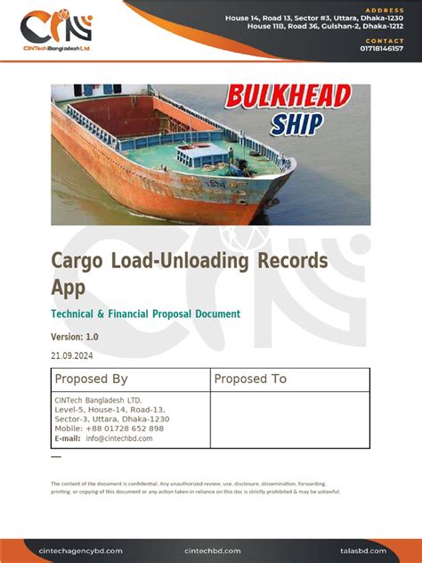 Proposal For Cargo Load Unloading Records App Development Cintech V1 0 Pdf Mobile App