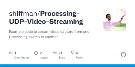 GitHub Shiffman Processing UDP Video Streaming Example Code To Stream Video Capture From One