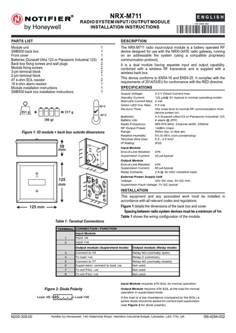 Nrx M711 Ficha Técnica Notifier Ibd Global España Mayorista Cctv Y