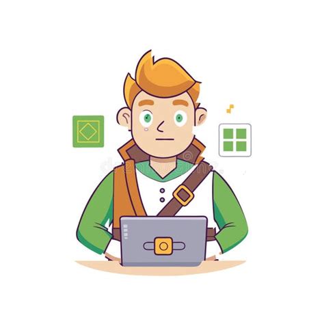Young Man Programming Illustration Stock Illustration Illustration Of Horizontal Females