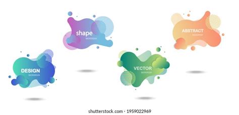 abstract colorful blobs set isolated abstract stock vector royalty