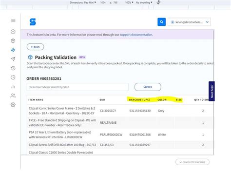 Packing Validation Order Fulfilment Starshipit
