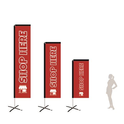 Shop Here Red Rectangle Flag With Free Poles And Carry Bag Evan Evans