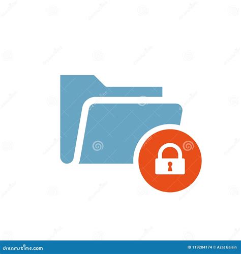 Folder Icon Business Icon With Padlock Sign Folder Icon And Security Protection Privacy