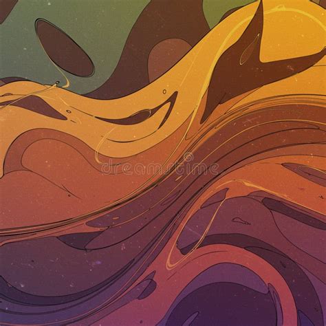 An Abstract Digital Illustration Featuring Fluid Swirling Lines And Organic Shapes Stock