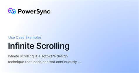 infinite scrolling powersync