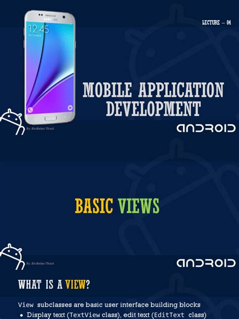 Android Lecture 4 Basic Views Download Free Pdf Class Computer