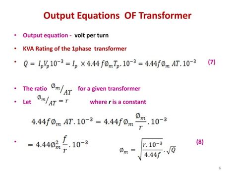Output Equations Of Transformer And Design Pdf Physics Science