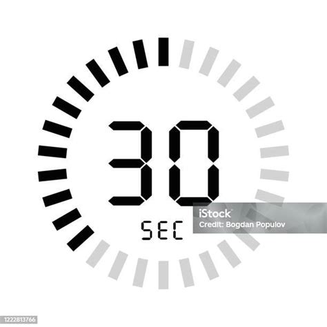 Digital Timer 30 Seconds Stopwatch Vector Icon Clock And Watch Stock Illustration Download