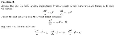 solved assume that c s is a smooth path parametrized by