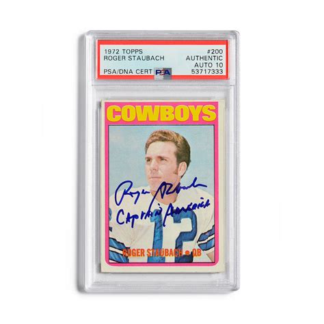 1972 Topps Roger Staubach Autographed Rookie Card Uncrate