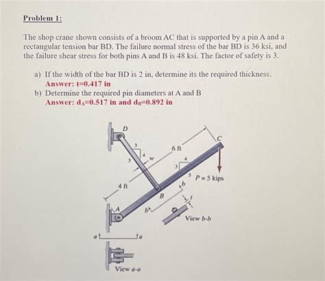 [solved] Problem 1 The Shop Crane Shown Consists Of A Broo