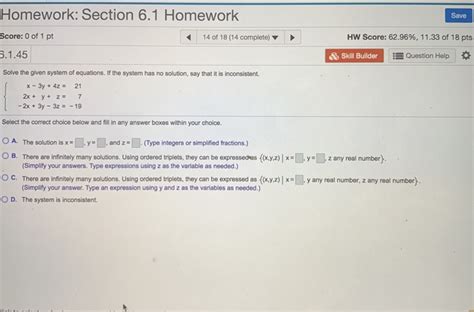 Solved Homework Section 6 1 Homework Save 14 Of 18 14