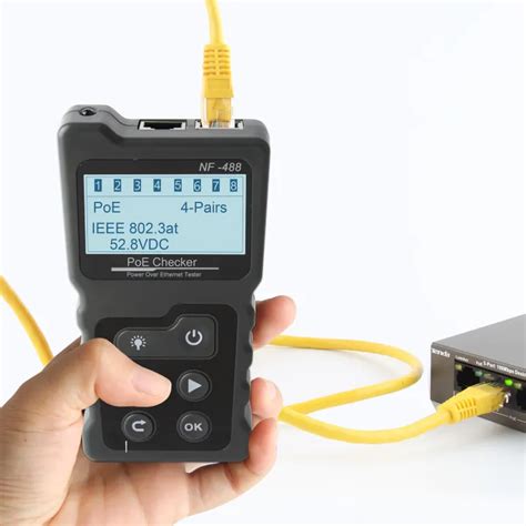 Noyafa Nf 488ใหม่ Lcd Network Poe Checker Over The Ethernet Cat5 Cat6 Lan Cable Tester Loop Test