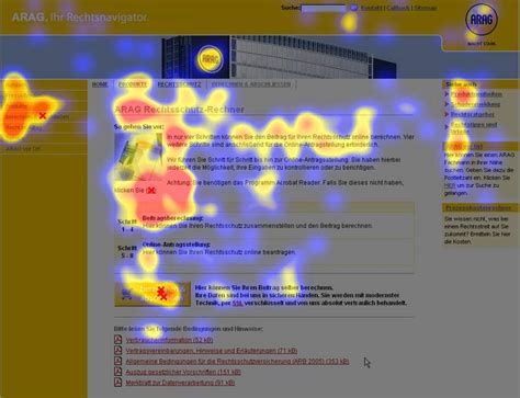 Eyetracking Heatmap Eyetracking Und Usability Tests Mit Easeofweb