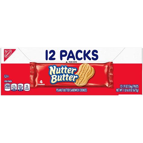 Nutter Butter Peanut Butter Sandwich Cookies 12 Snack Packs 4 Cookies Per Pack Buy Now
