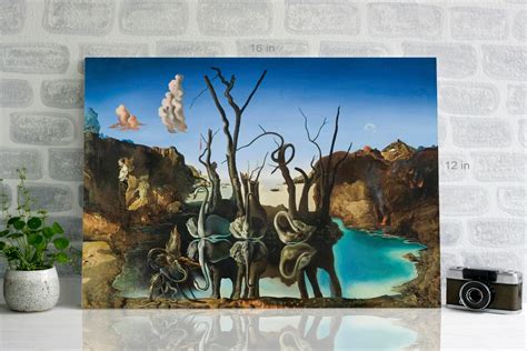 Salvador Dali Swans Reflecting Elephants Canvas Art Picture Print