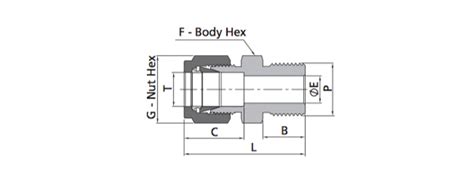 Male Connector Fitting Fractional Tube X Iso Parallel Thread