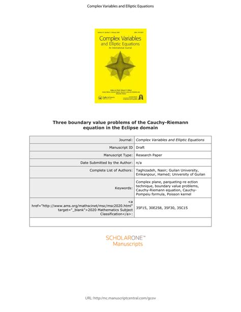 pdf three boundary value problems of the cauchy riemann equation in