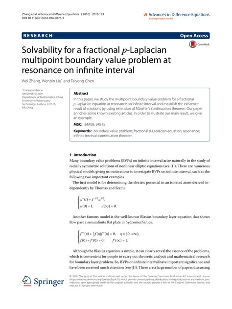 Pdf Solvability For A Fractional P Laplacian Multipoint Boundary
